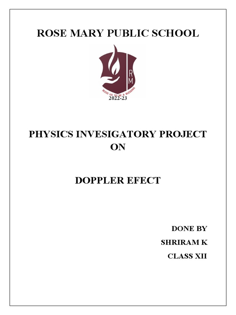 Physics Project: Doppler Effect | PDF | Doppler Effect | Waves