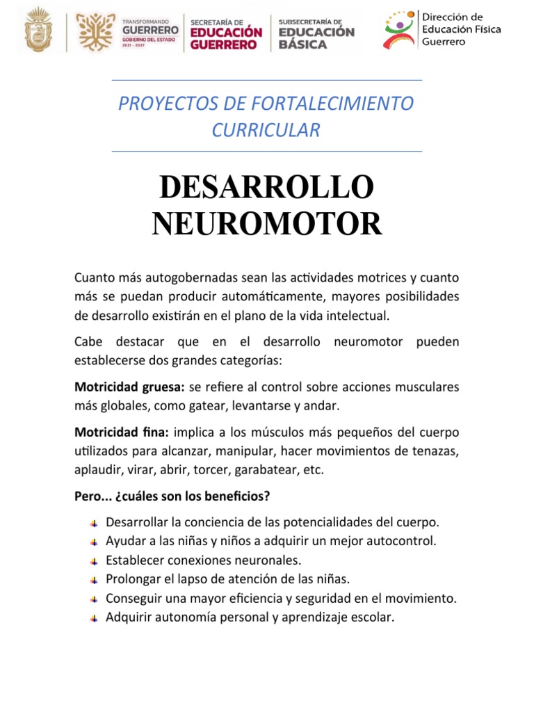 Desarrollo Neuromotor | PDF | Handedness | Aprendizaje