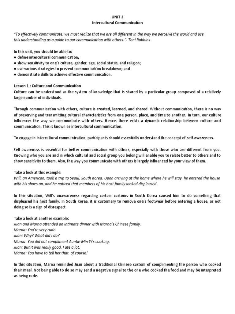Unit 2 | PDF | Communication | Nonverbal Communication