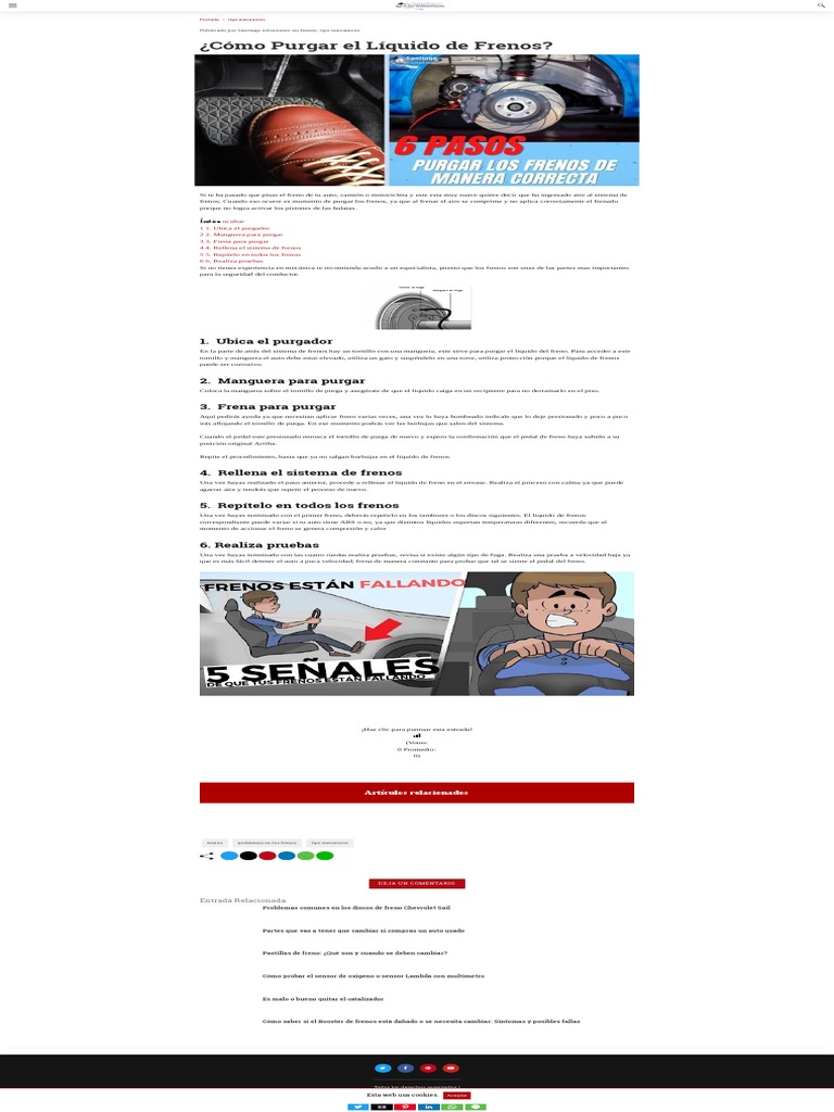 Cómo Purgar el Líquido de Frenos | PDF | Sistema de freno antibloqueo ...