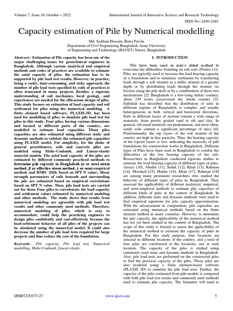 Capacity Estimation of Pile by Numerical Modelling | PDF | Deep ...