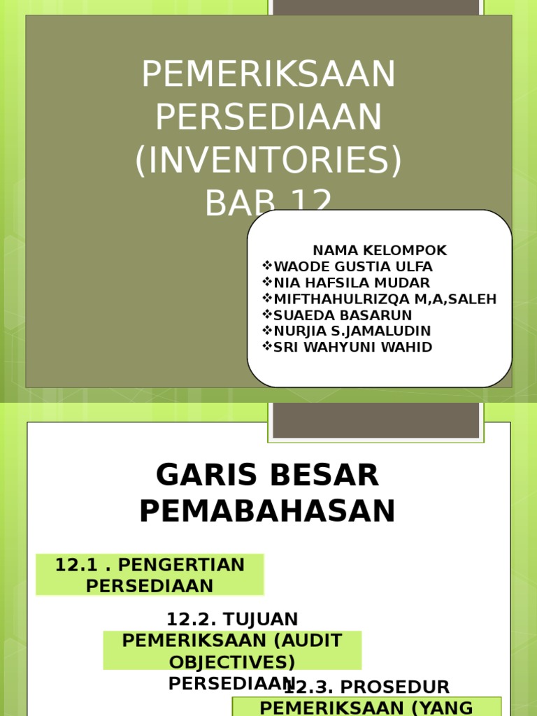 Bab 12 Pemeriksaan Persediaan | PDF