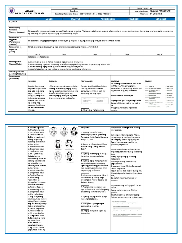 Melc-Based Grade 6 DLL Quarter 1 Week 4 | PDF
