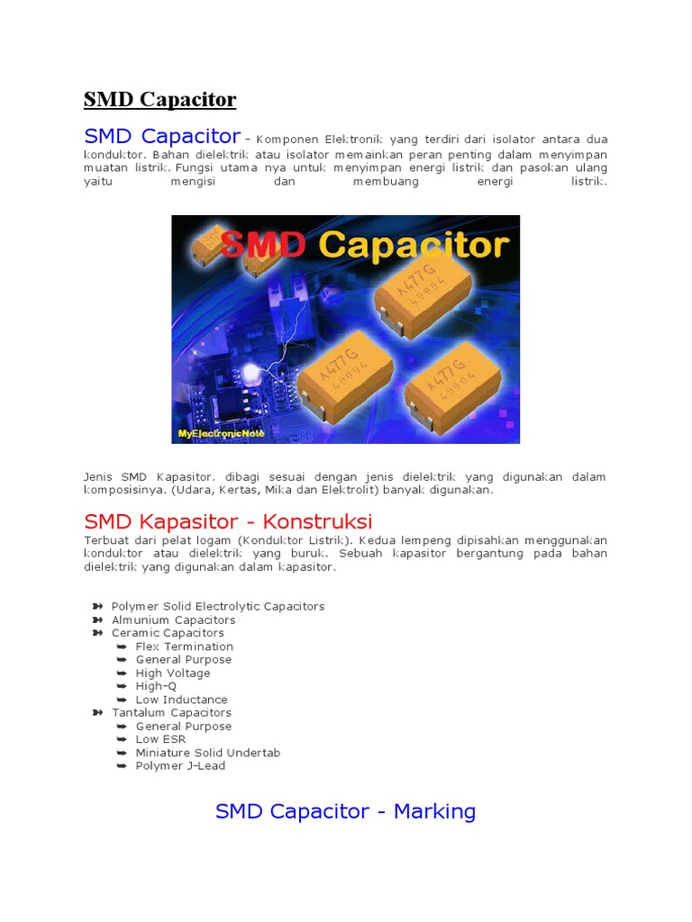 JENIS DAN PENANDAAN KAPASITOR SMD | PDF
