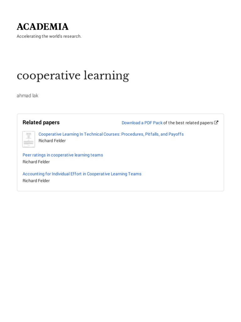 Cooperative - Learning With Cover Page v2 | PDF | Learning | Teachers
