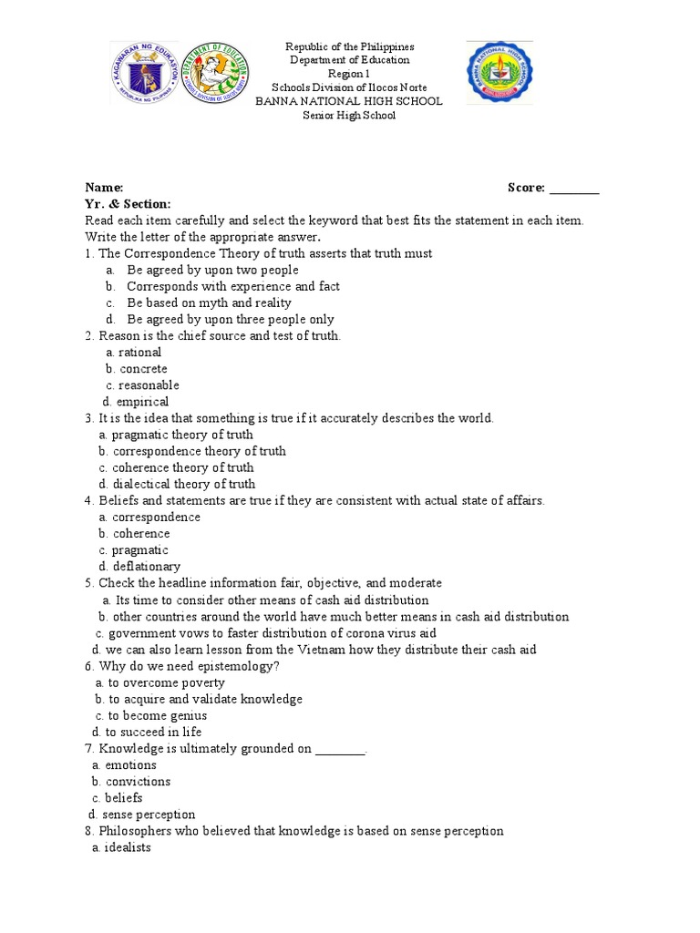 Philo Pdf Truth Knowledge