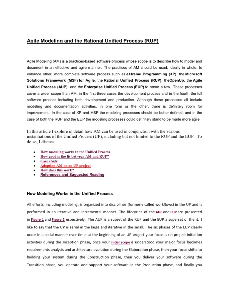 Agile Modeling and The Rational Unified Process | PDF
