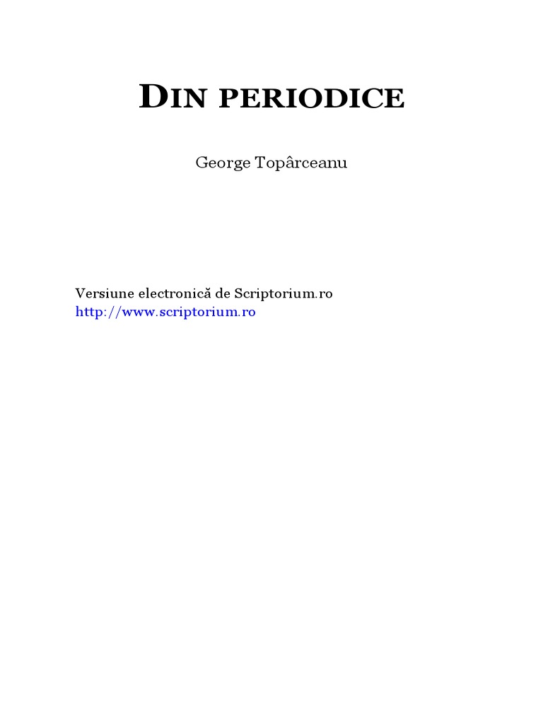 George Topirceanu - Din Periodice | PDF