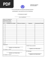 Rwac Template For Assessment | PDF