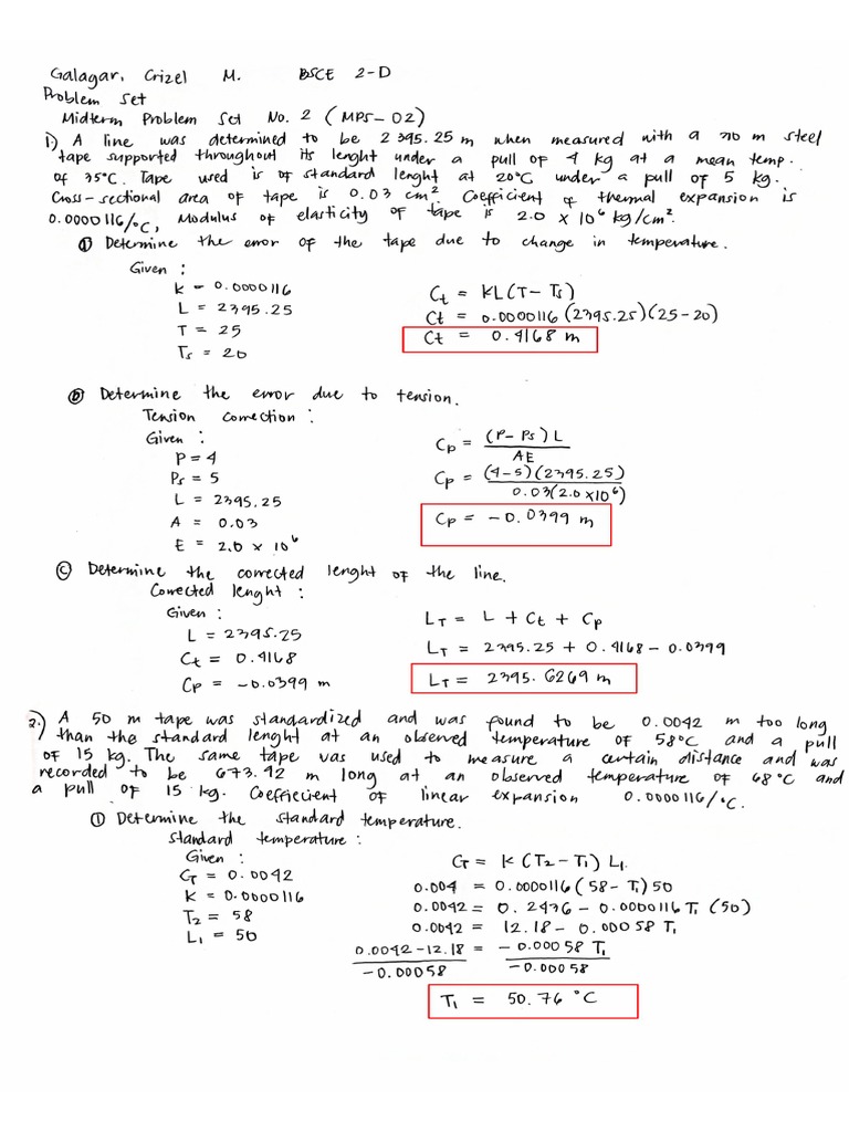 Problem Set #2 - Surveying | PDF
