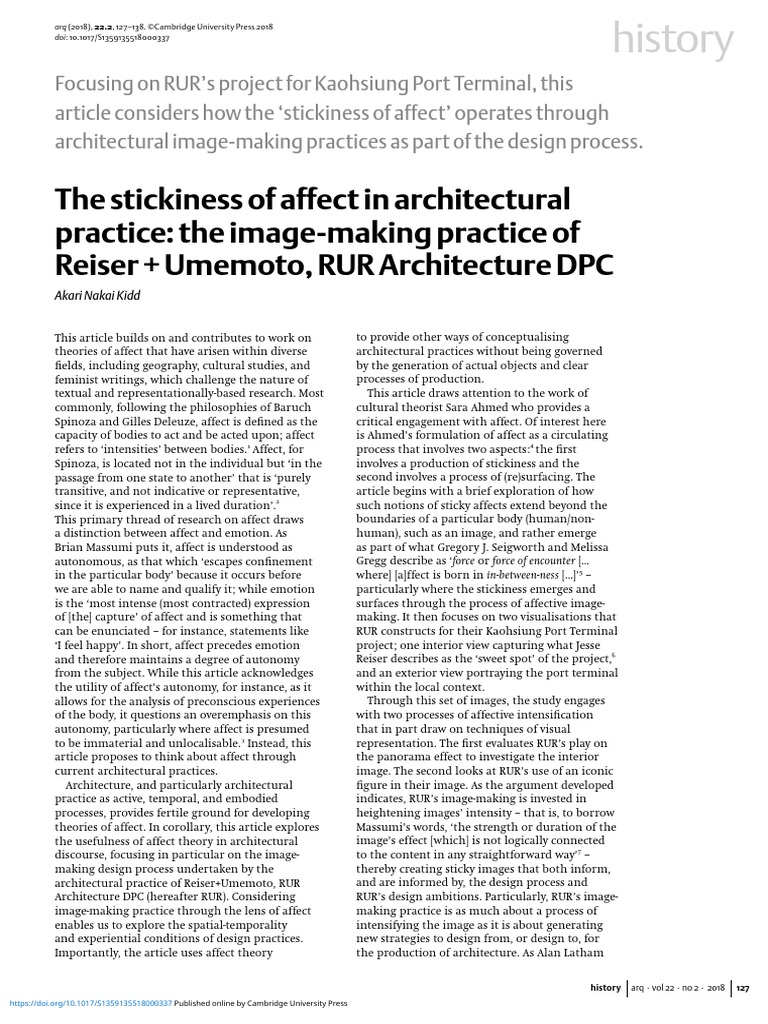 Rur Architecture | PDF | Affect (Psychology) | Experience