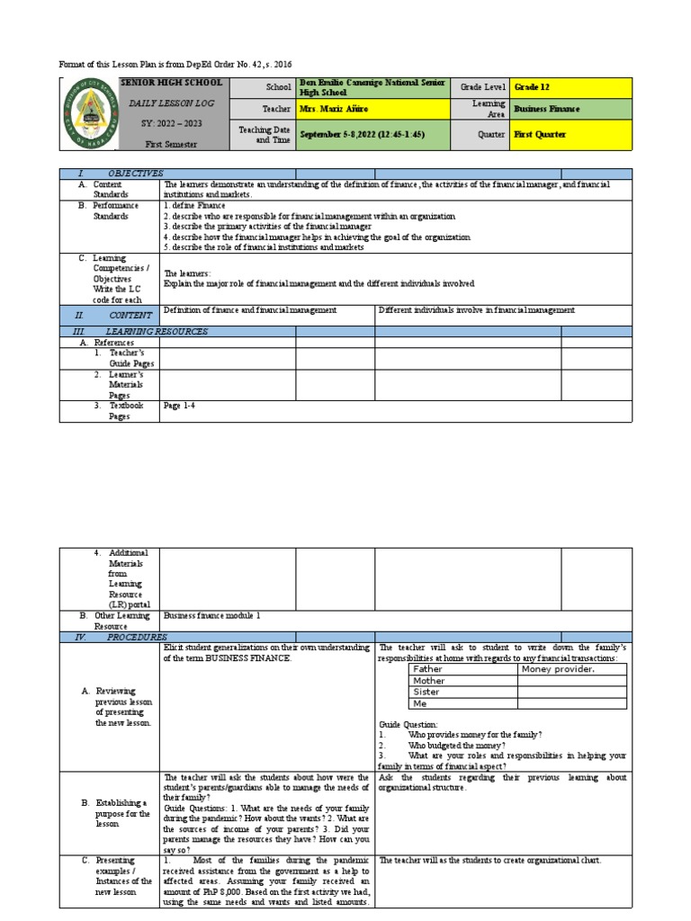 Dll. Business Finance Week 1 | PDF | Dividend | Investing