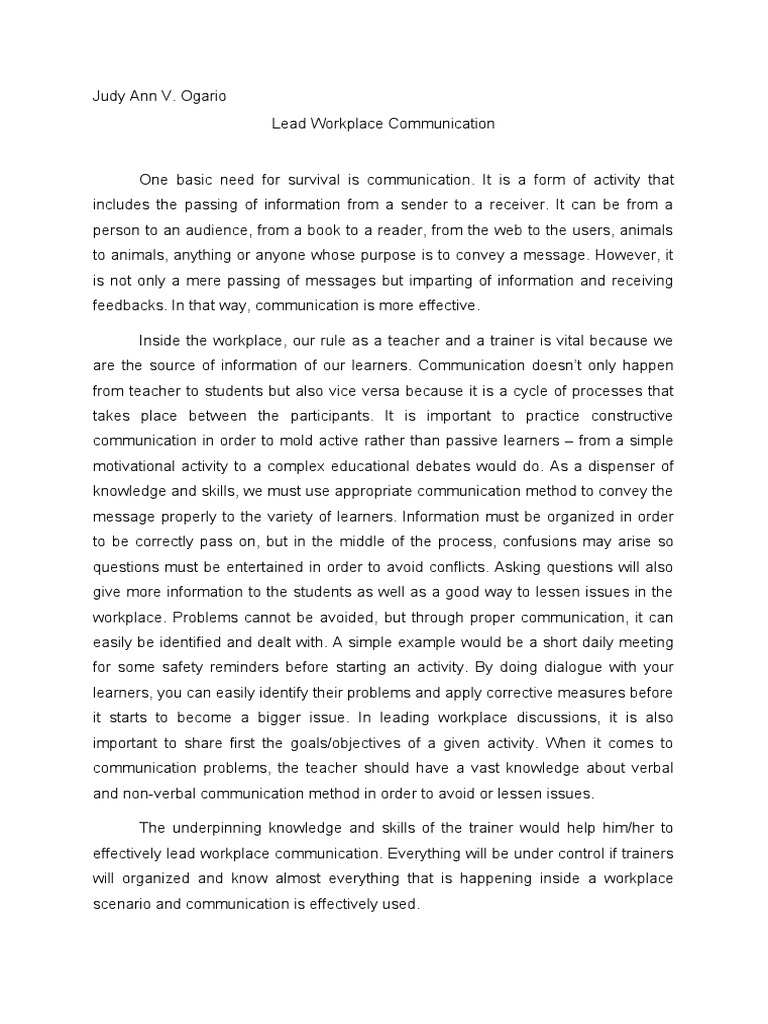 Lead Workplace Communication | PDF
