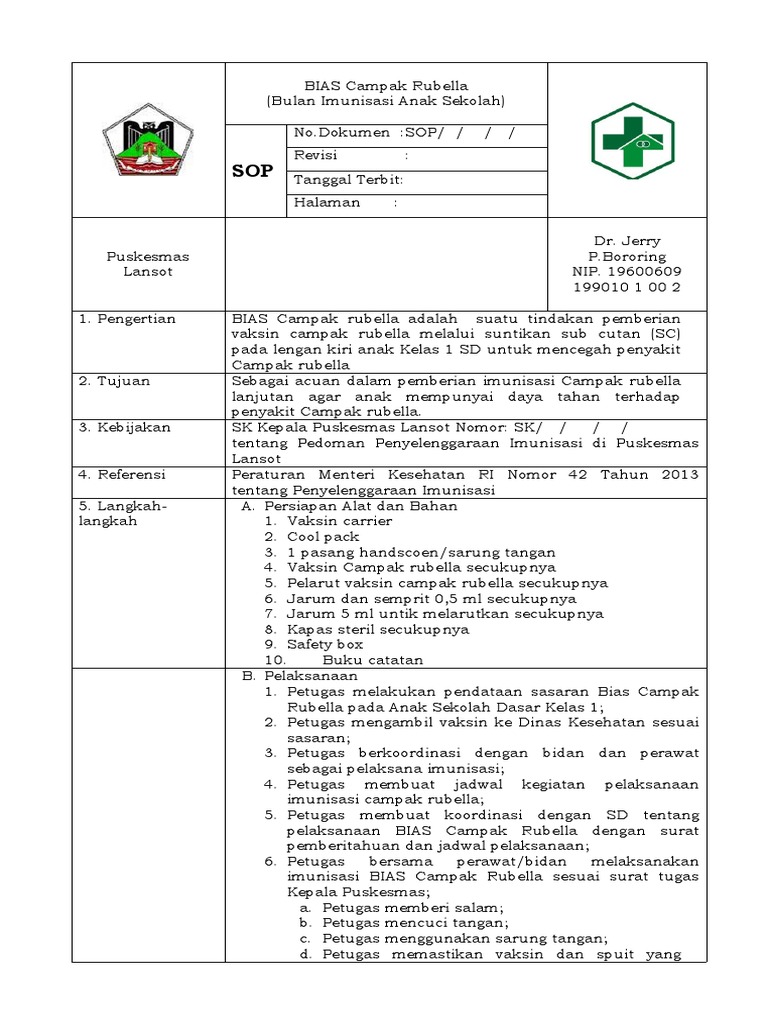 Contoh Format SOP | PDF