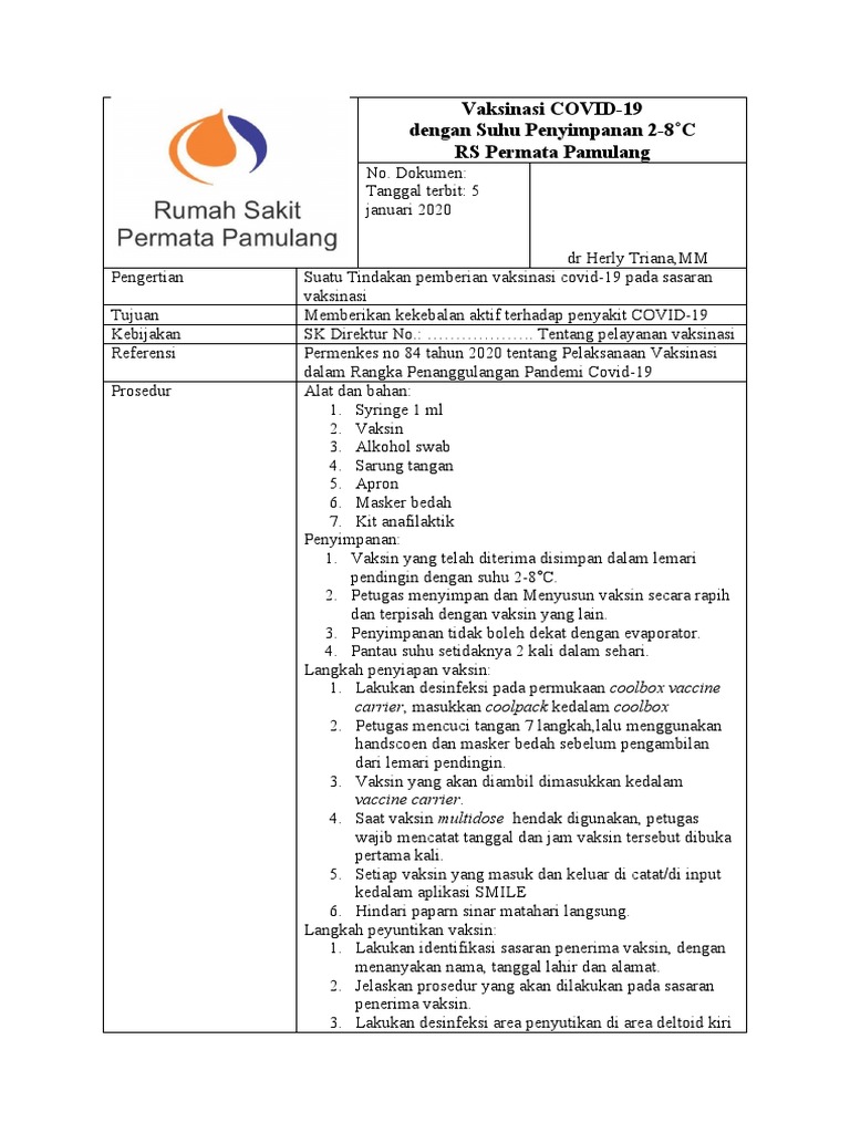 SOP Vaksin 2-8 | PDF