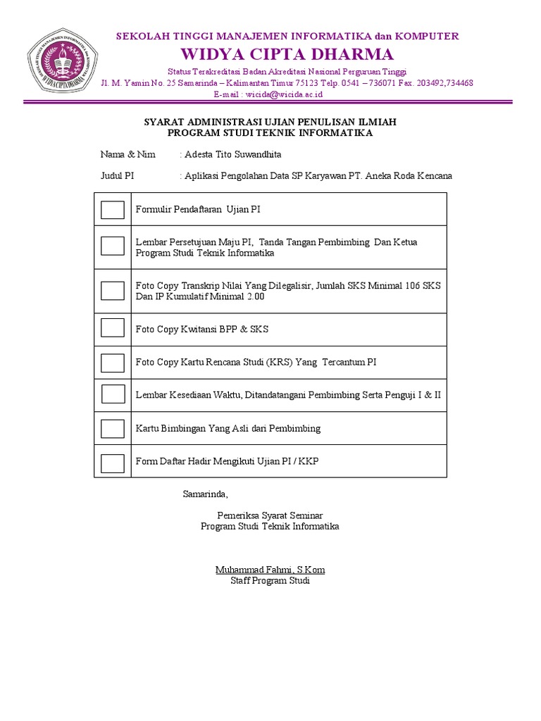 Form Persyaratan PI & KKP | PDF