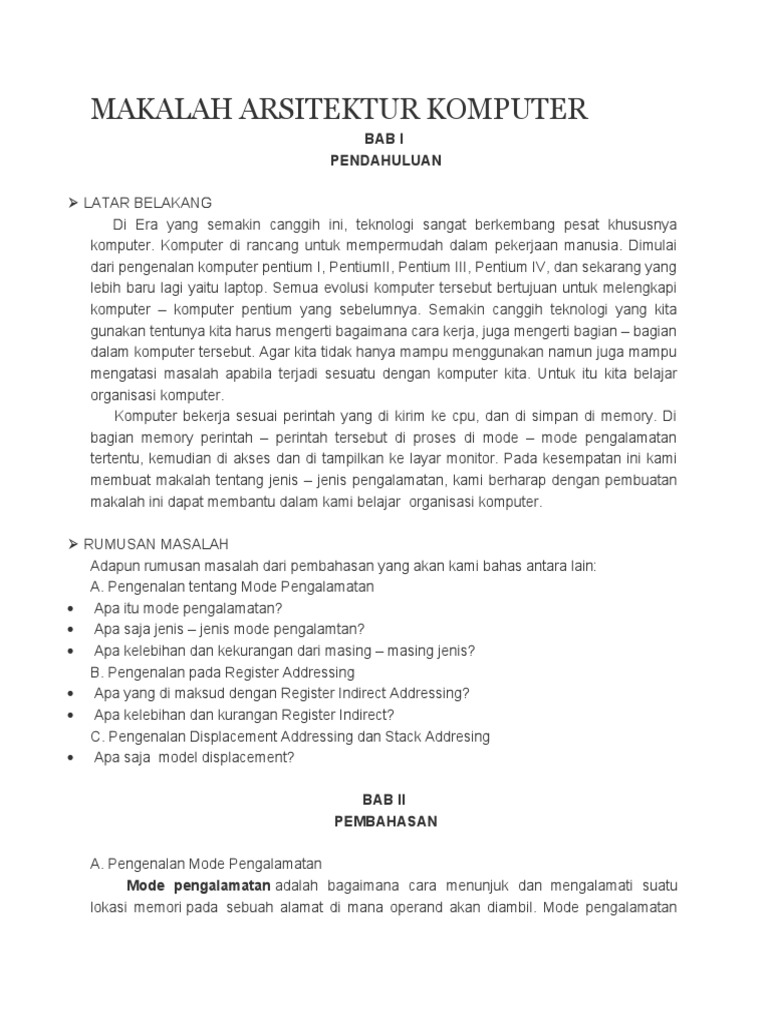Makalah Arsitektur Komputer | PDF