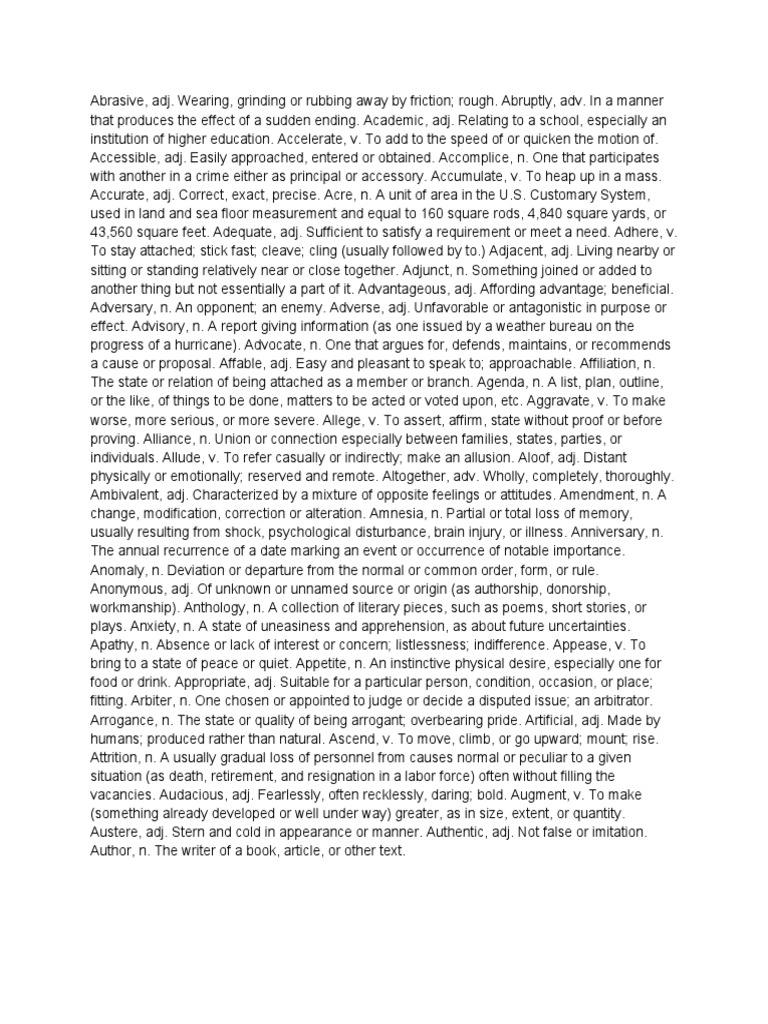 Essential Vocabulary for Middle Schoolers | PDF | Language Arts ...