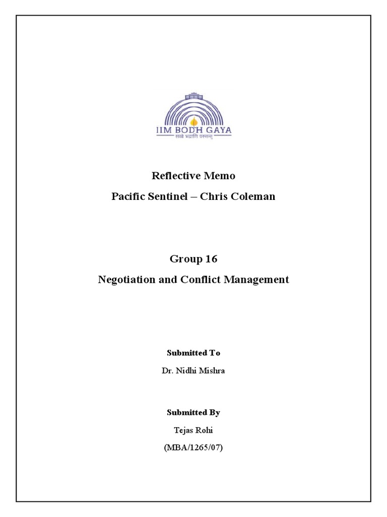 Reflective Memo - 1265 | PDF