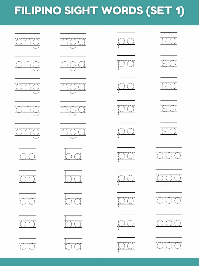Filipino Sight Words Tracing | PDF