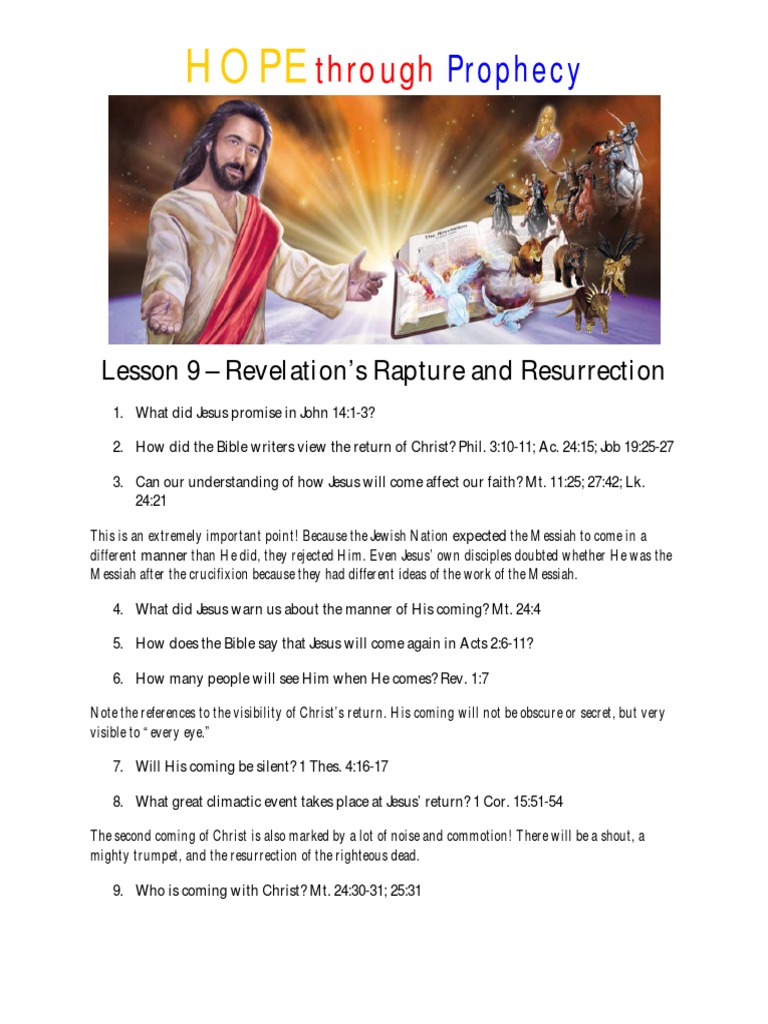 09-Revelations Rapture and Resurrection | PDF | Jesus | Second Coming 09-Revelations Rapture and Resurrection | PDF | Jesus | Second Coming