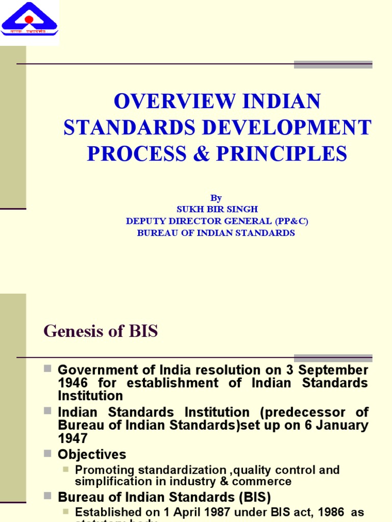 BIS-Indian Standards Overview 07-06-07 | PDF