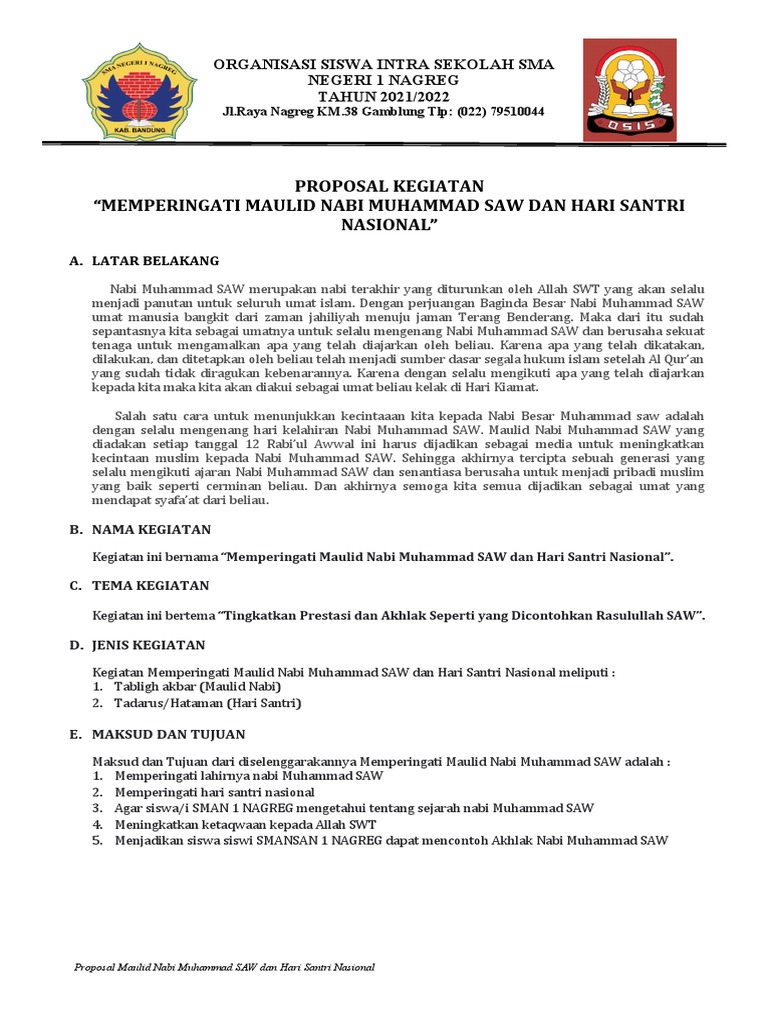 Proposal Maulid Nabi 2022 | PDF