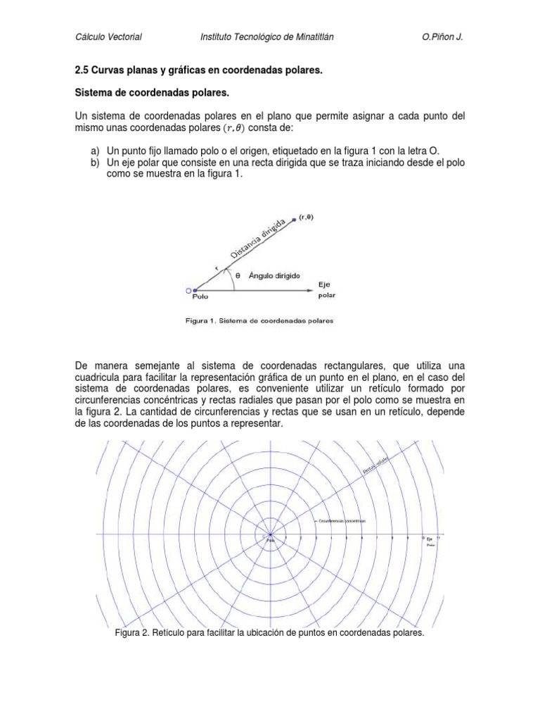2.5 Curvas Planas y Gráficas en Coordenadas Polares | PDF