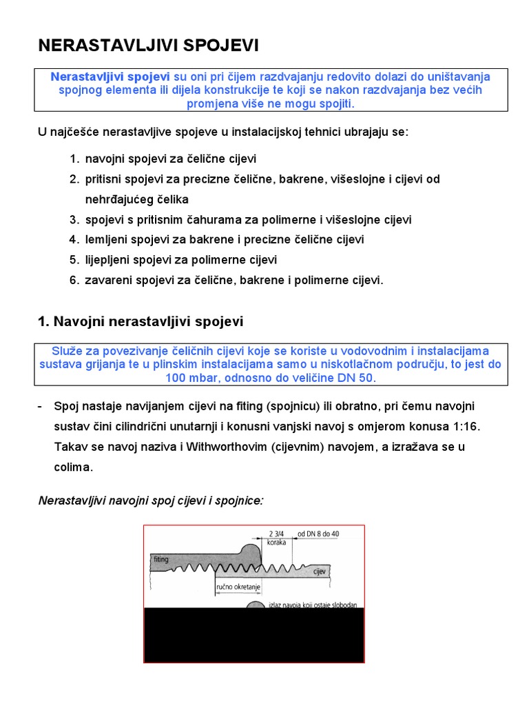 Nerastavljivi Spojevi Var Var | PDF