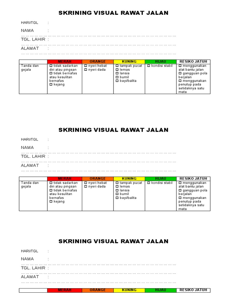 Form Skrining Visual Rawat Jalan | PDF
