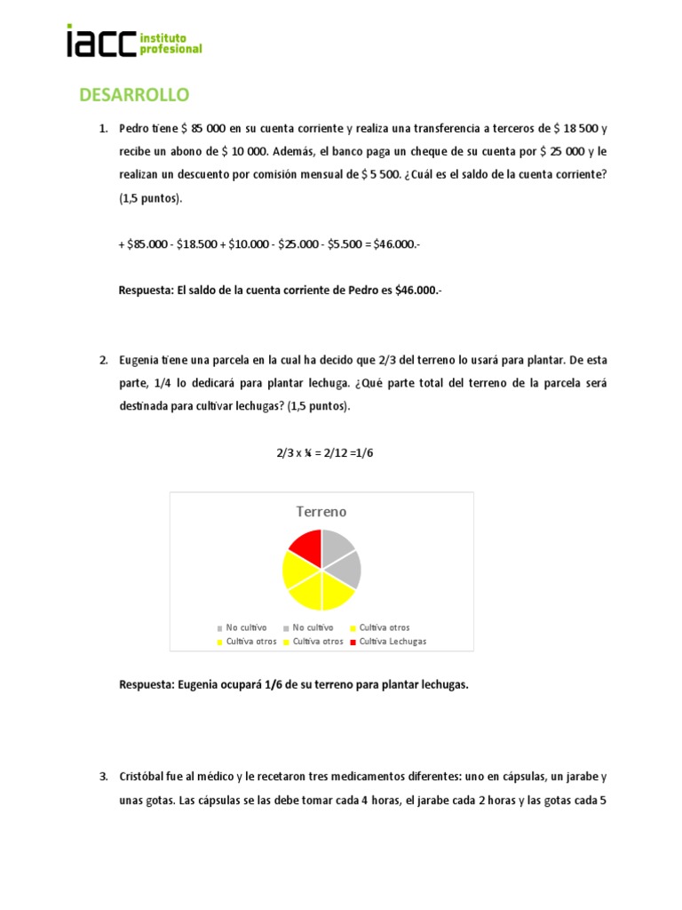 Tarea SEMANA 1 NIVELACION MATEMATICAS - IACC | PDF