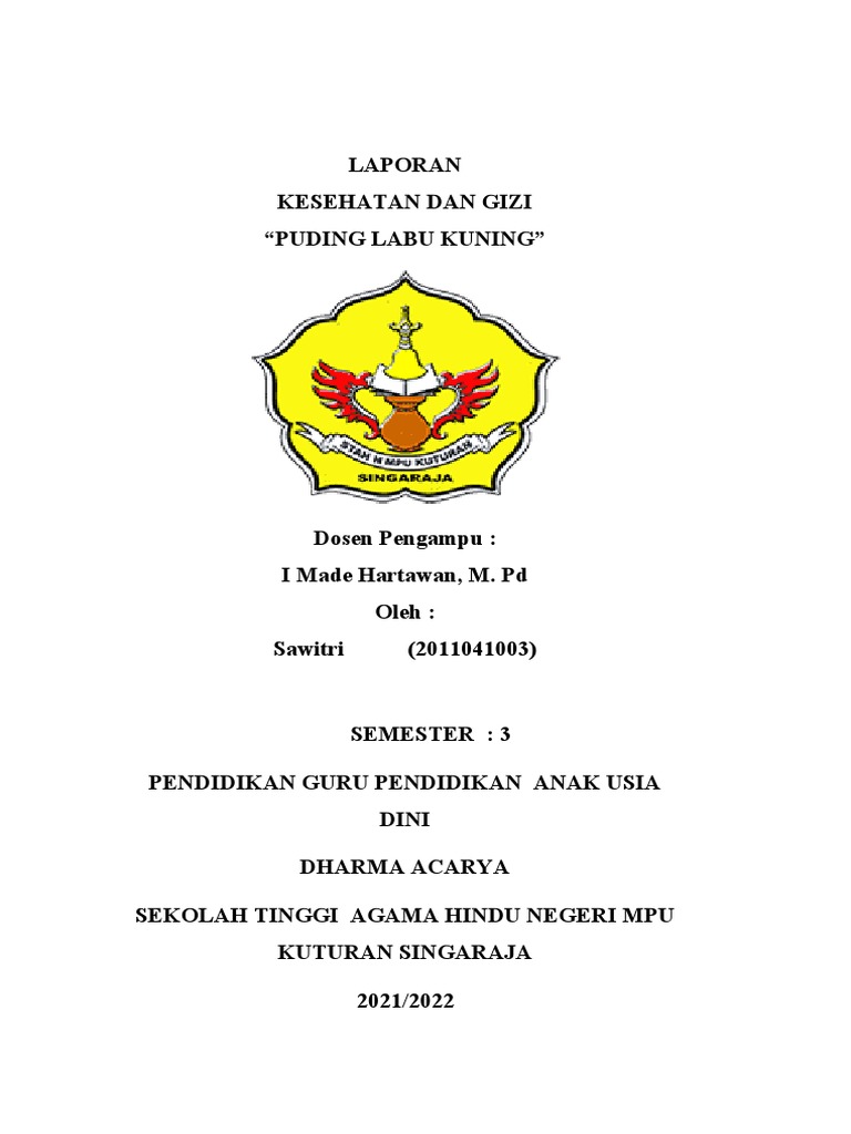 Resep Puding Labu Kuning Santan | PDF