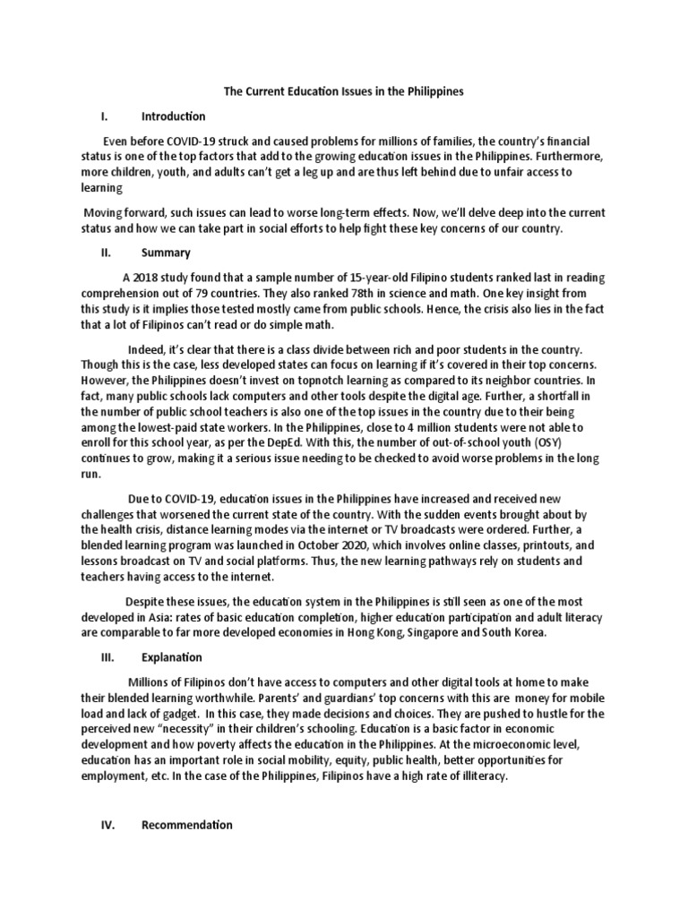 Microeconomics Issues (Education) 111 | PDF | Literacy | Philippines