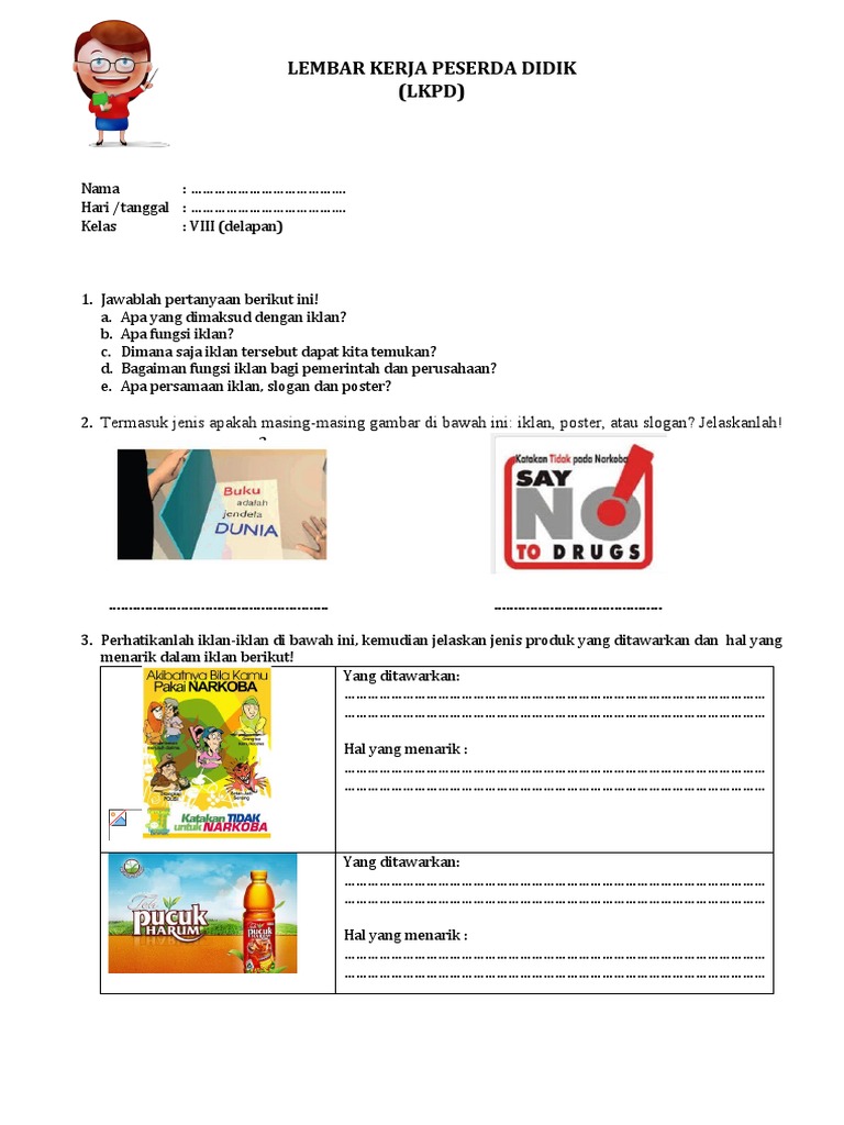LKPD Iklan Poster Da | PDF