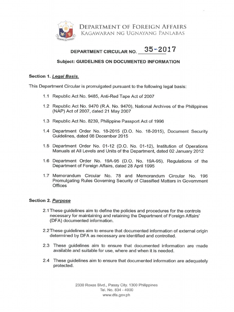 DFA D-Circular-NO-35-2017 | PDF