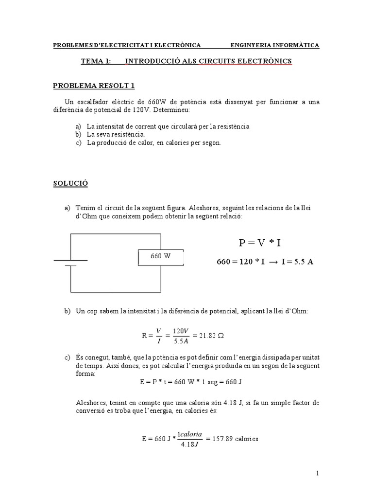 Problemes Tema - 1 Intro - SOLUCIO | PDF