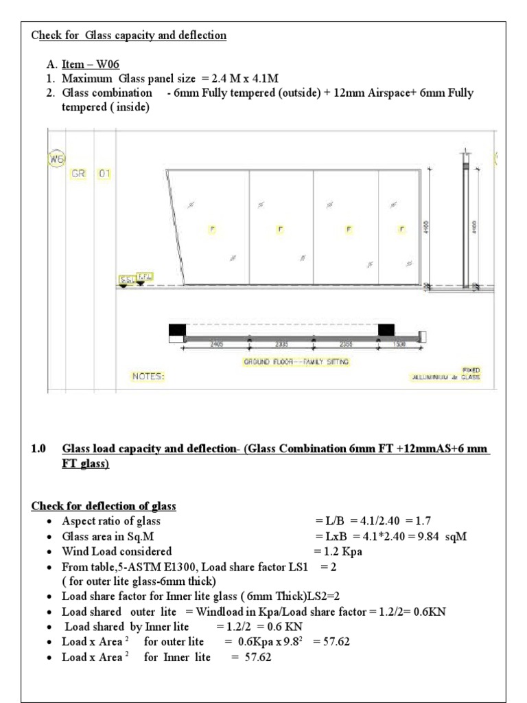 Check glass capacity deflection | PDF | Civil Engineering