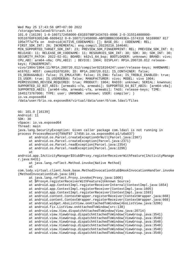 Crash Pdf Java Programming Language Android Operating System
