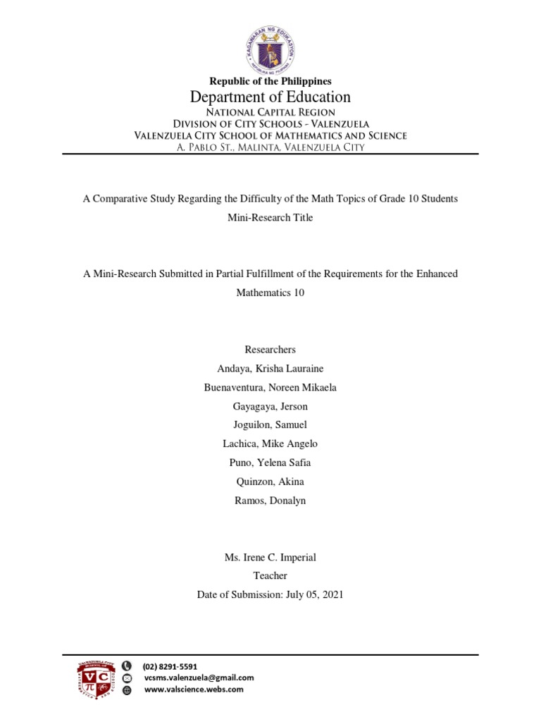 Difficult Math Topics Grade 10 Students Philippines | PDF | Statistics ...