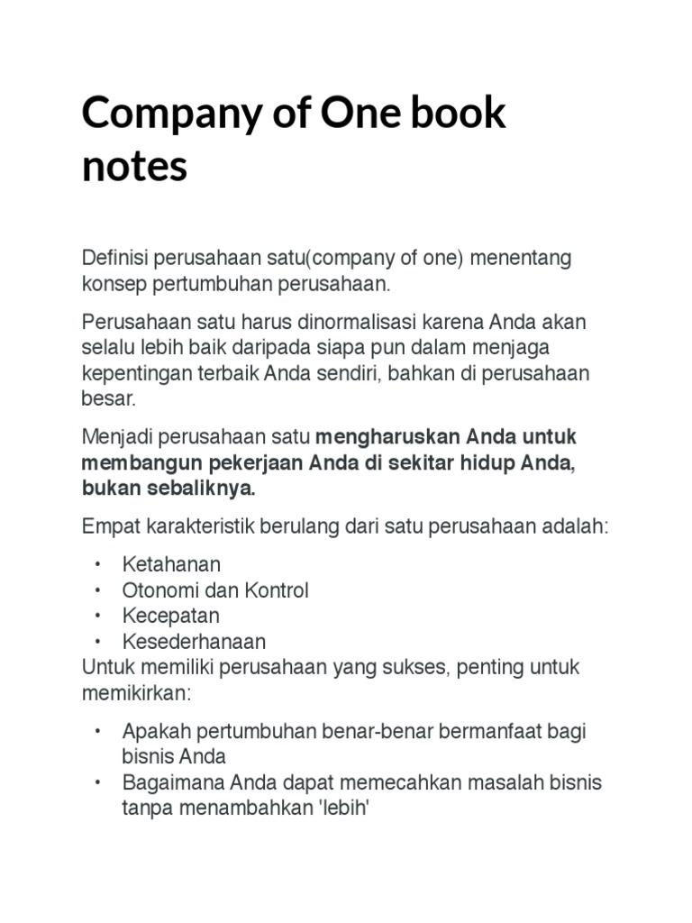 Company of One | PDF