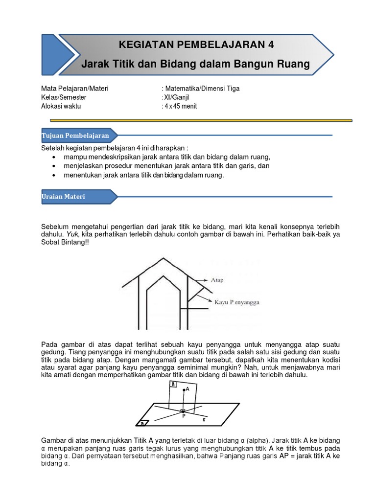 Jarak Titik ke Bidang dalam Kubus | PDF