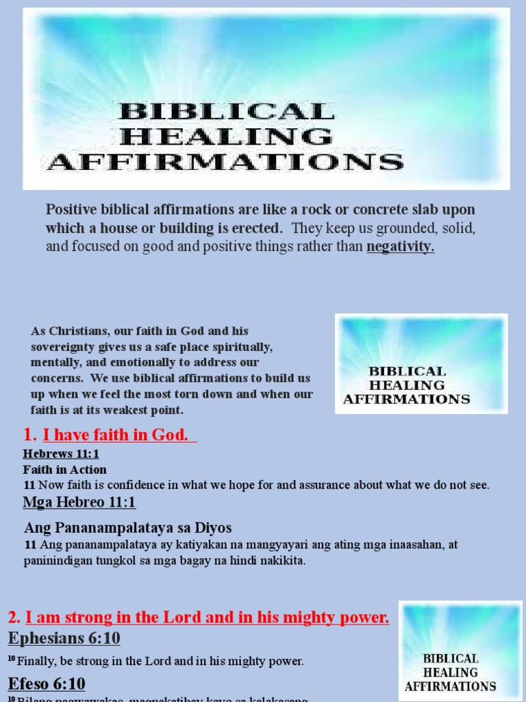 57 Positive Biblical Affirmations | PDF | Bible Content | Theology