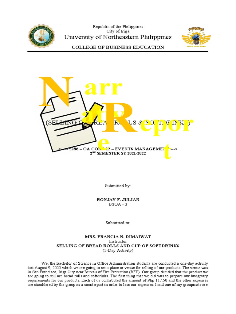 Final Project (Narrative Report) | PDF | Food And Drink | Foods