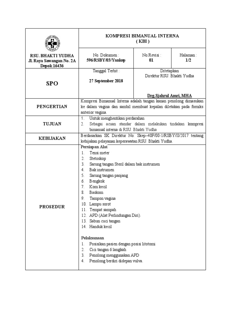 Spo Kompresi Bimanual Interna | PDF