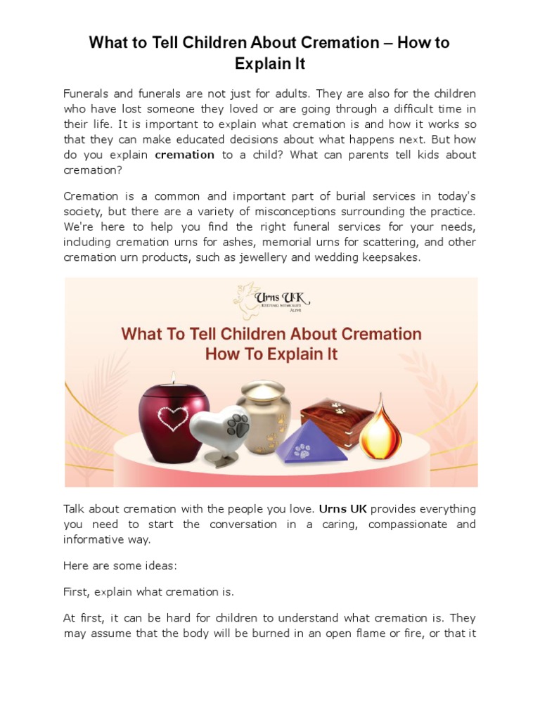 What To Tell Children About Cremation - How To Explain It | PDF ...
