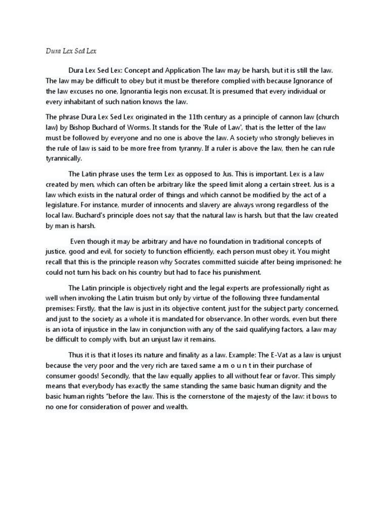 Dura Lex Sed Lex | PDF | Rule Of Law | Applied Ethics