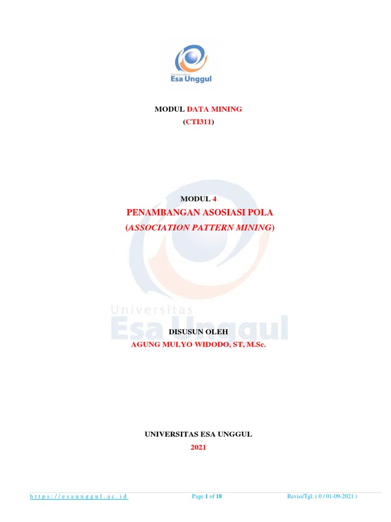 Penambangan Asosiasi Pola dalam Data Mining | PDF