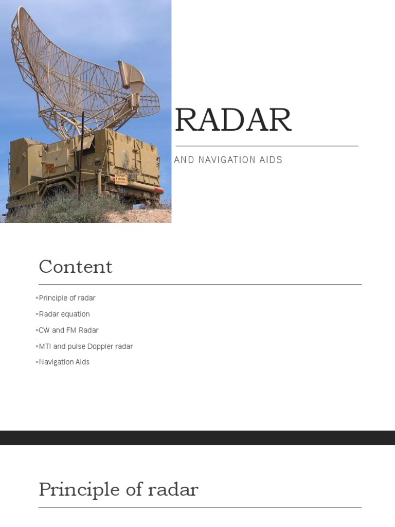 RADAR Notes | Download Free PDF | Radar | Telecommunications Engineering