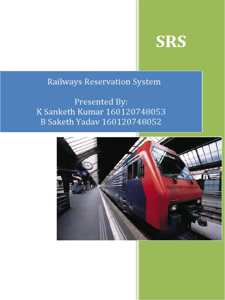 Railway Reservation System SRS Document | PDF | Use Case | Information ...