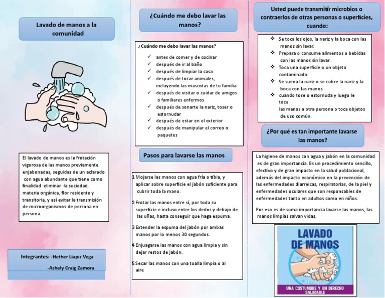 Triptico Lavado de Manos | PDF | Lavado de manos | Ciencias de la Salud